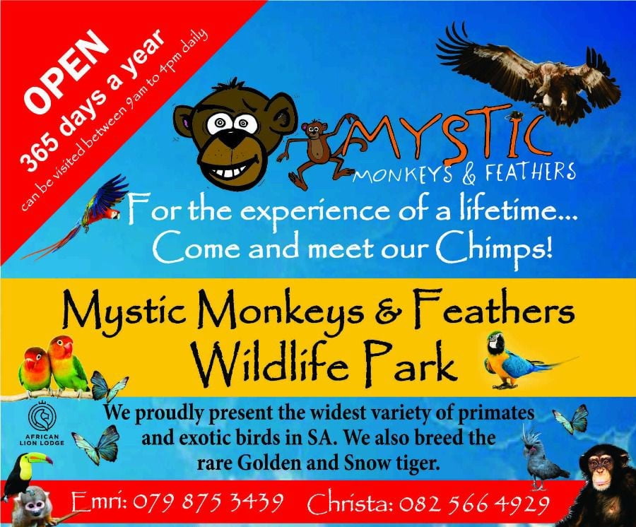 Mystic Monkeys and Feathers Wildlife Park - Waterberg Online