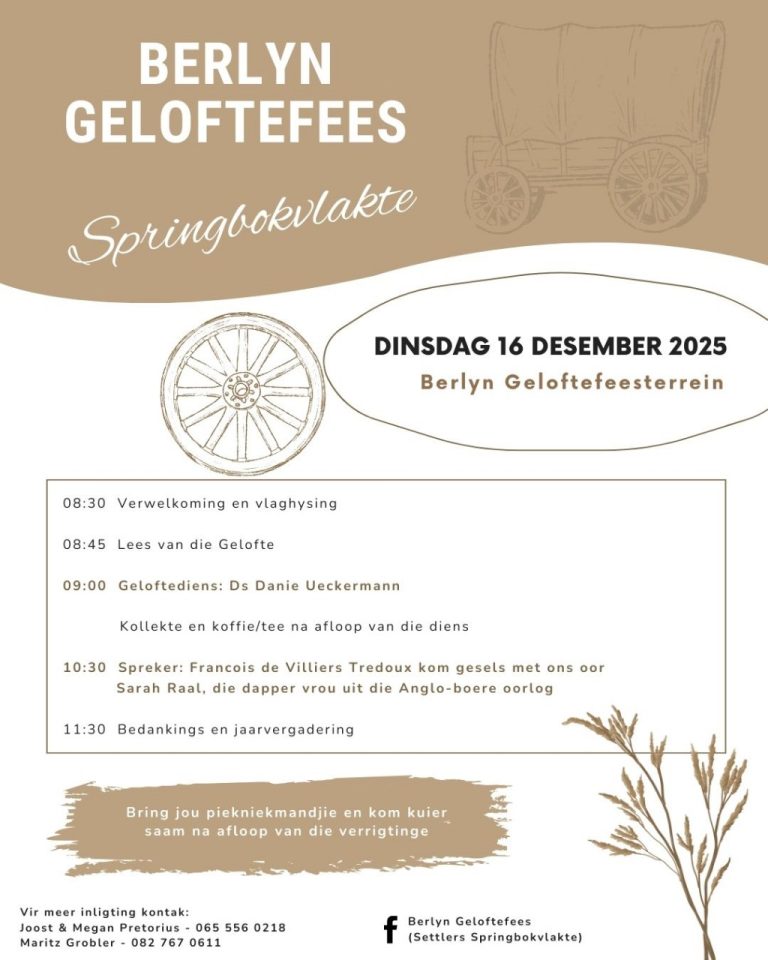 Geloftefees 2025 - Waterberg Online