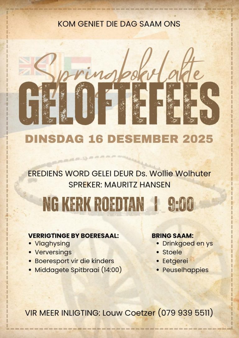 Geloftefees 2025 - Waterberg Online
