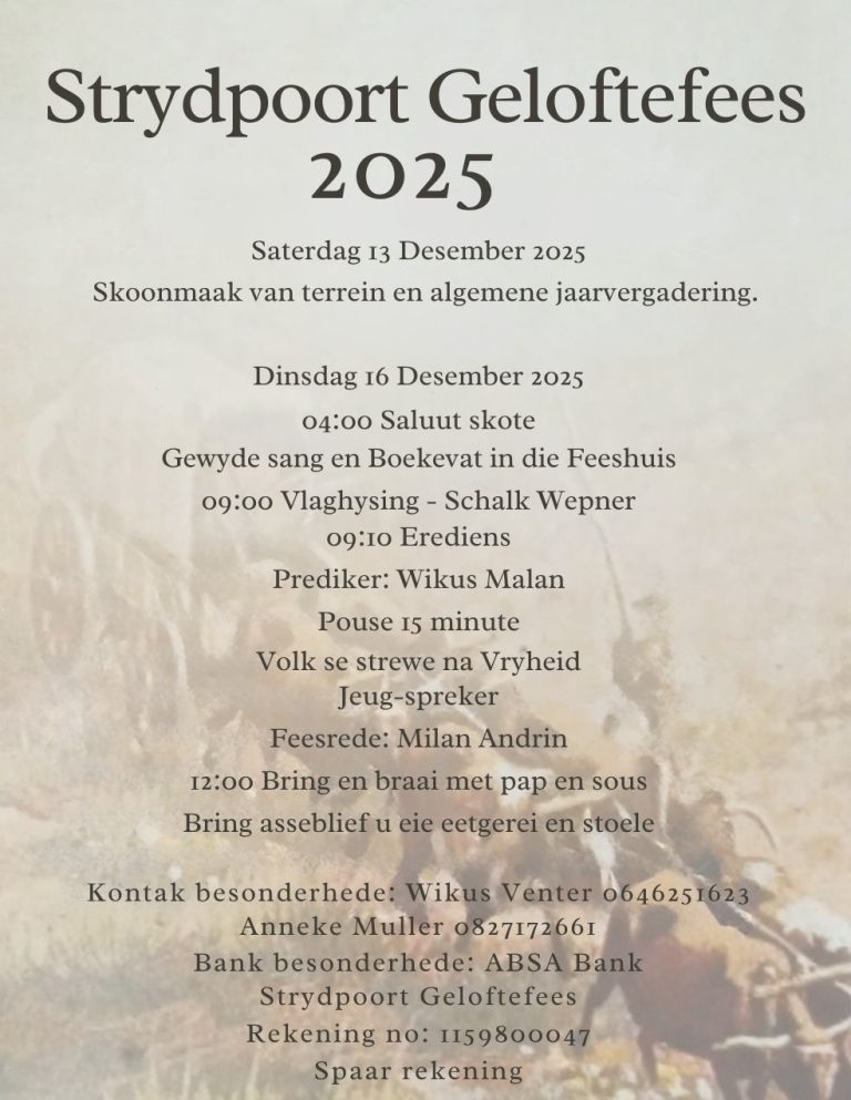 Geloftefees 2025 - Waterberg Online
